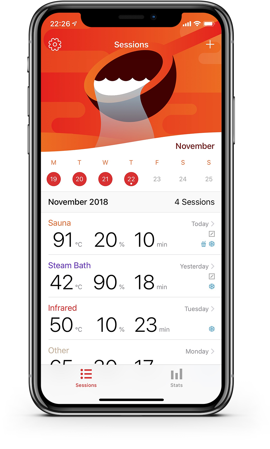 Sauna Session Tracking App - HotLog - Track It When It's Hot